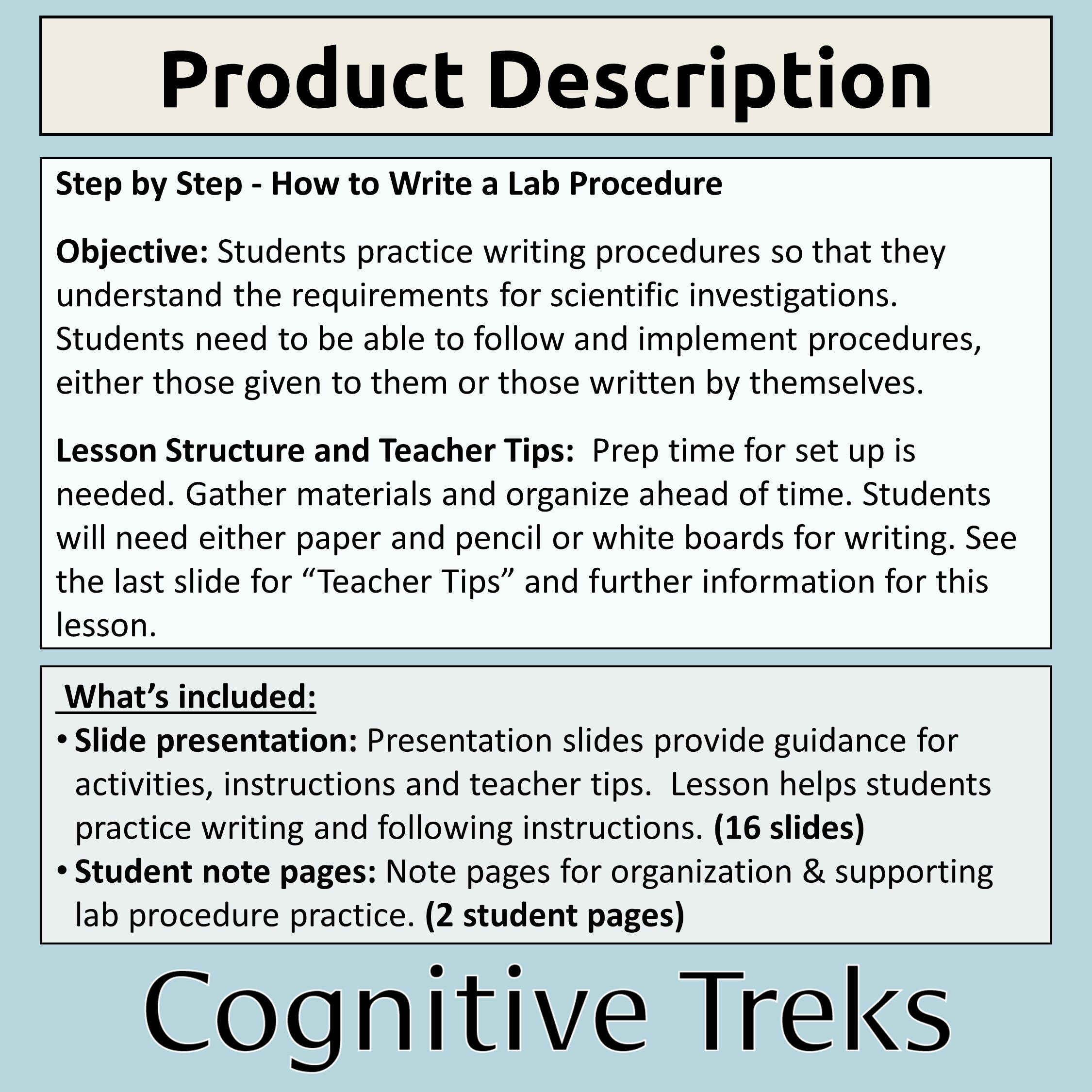 Lab Procedure Practice | How to Write a Lab Procedure Step by Step ...