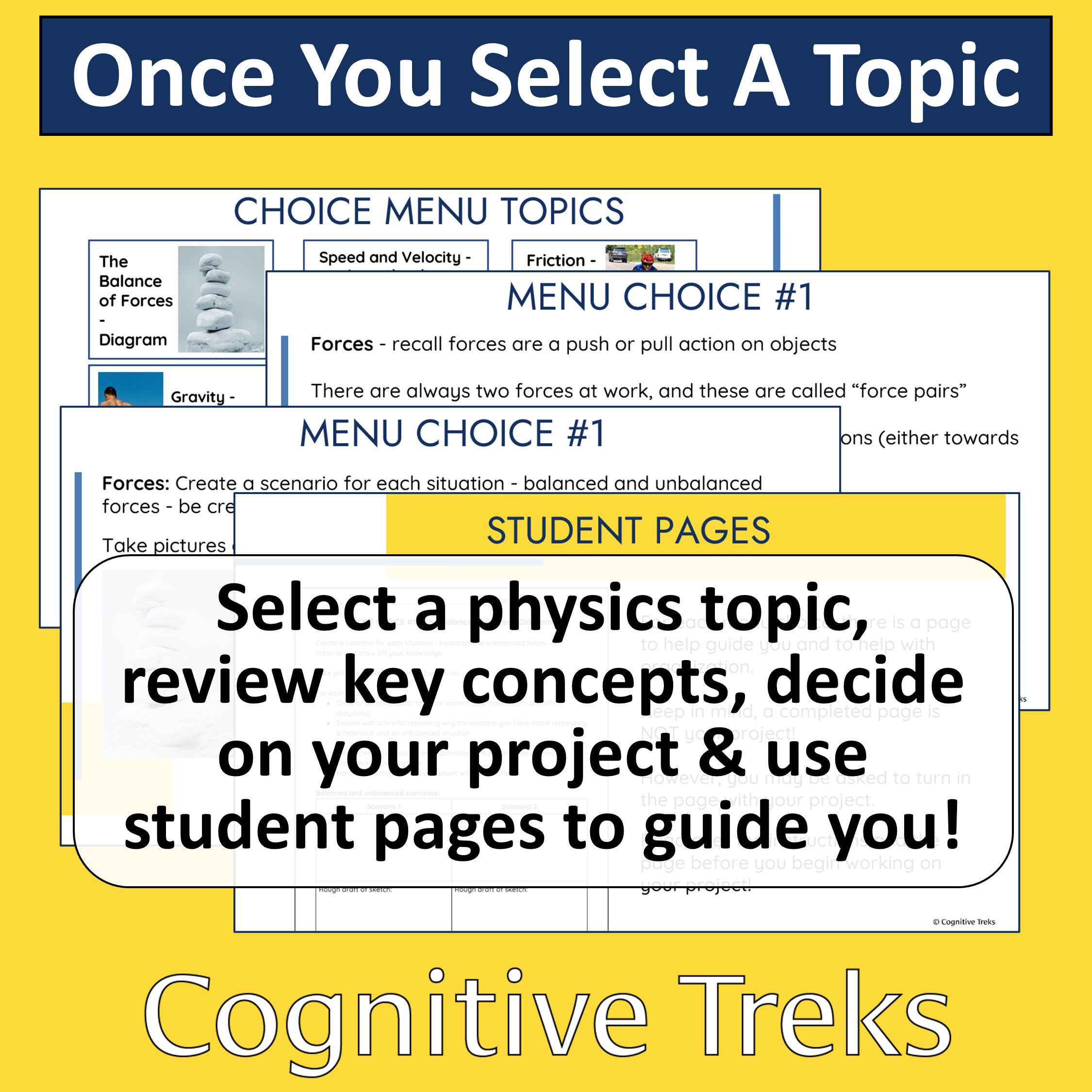 Physics Project Choice Menu Force, Motion, Gravity, Speed, Friction ...