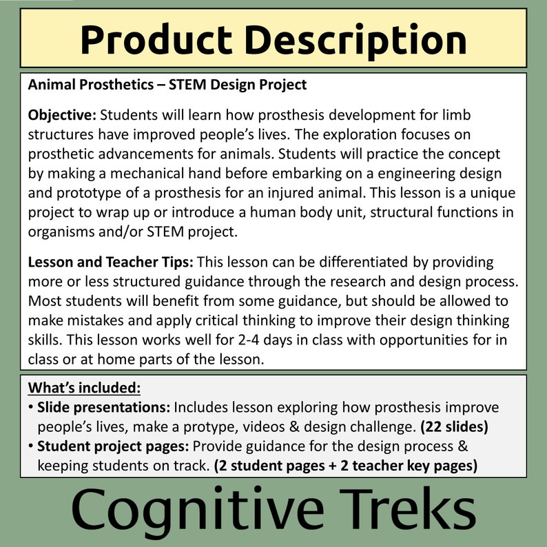 STEM Ecology Project | Design an Animal Prosthetic | Science ...