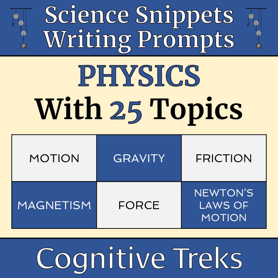 Physics Writing Prompts | 25 Science Snippets | Warm Ups | Science ...