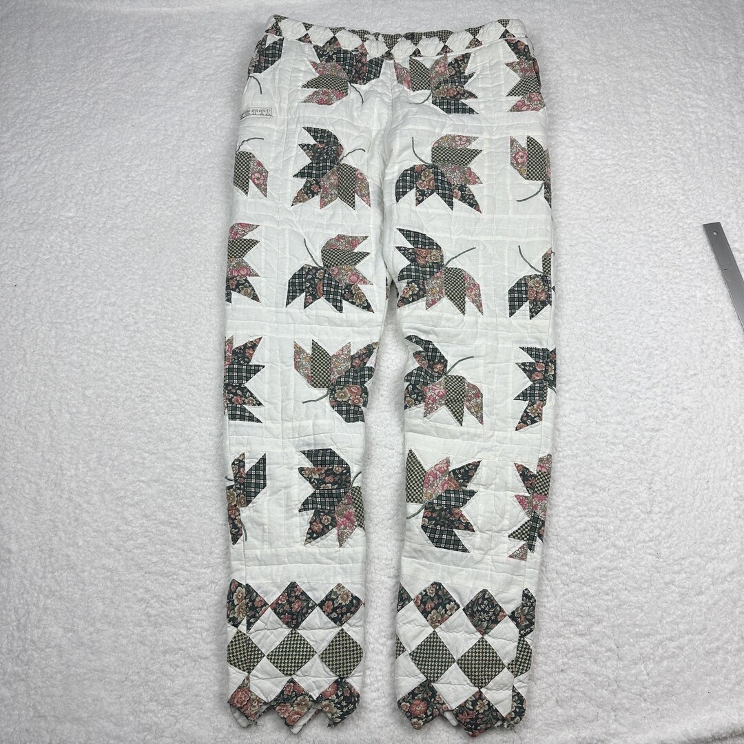 Handmade Quilt Block Pants Maple Leaf Quilted - Etsy