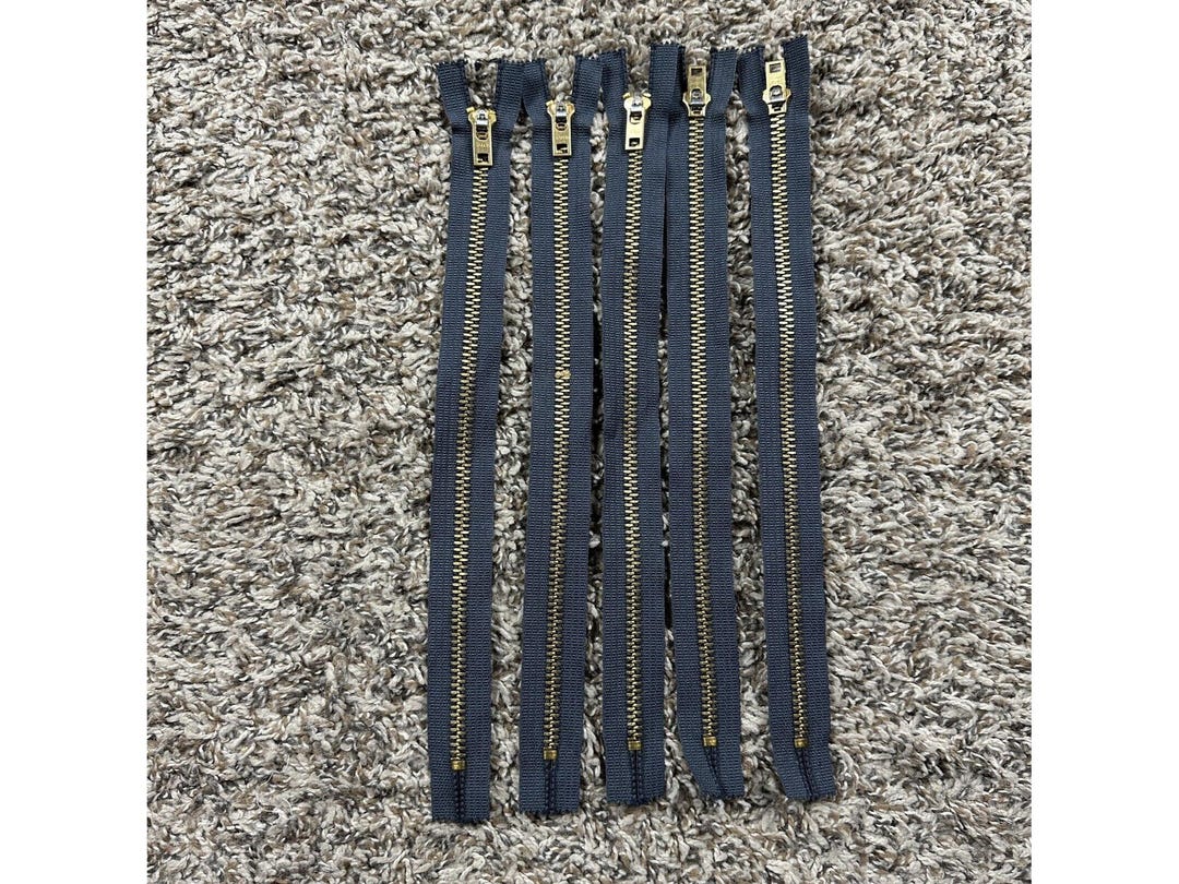 5 Lot Heavy Brass Talon Gray Closed End Metal Lock Zipper 11” USA ...