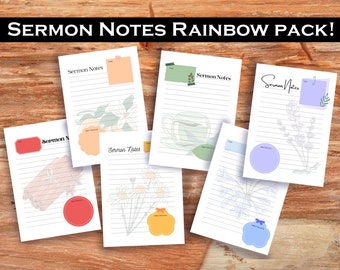 Printable Sermon Notes Template Orange Etsy
