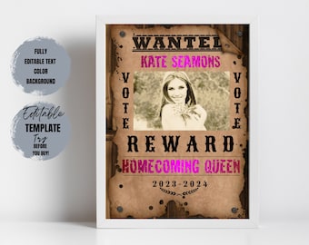 Wanted Poster Homecoming Queen, Homecoming Poster, Class Treasurer ...