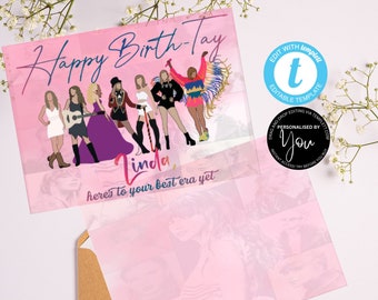 Taylor Swift Birthday Card - Etsy