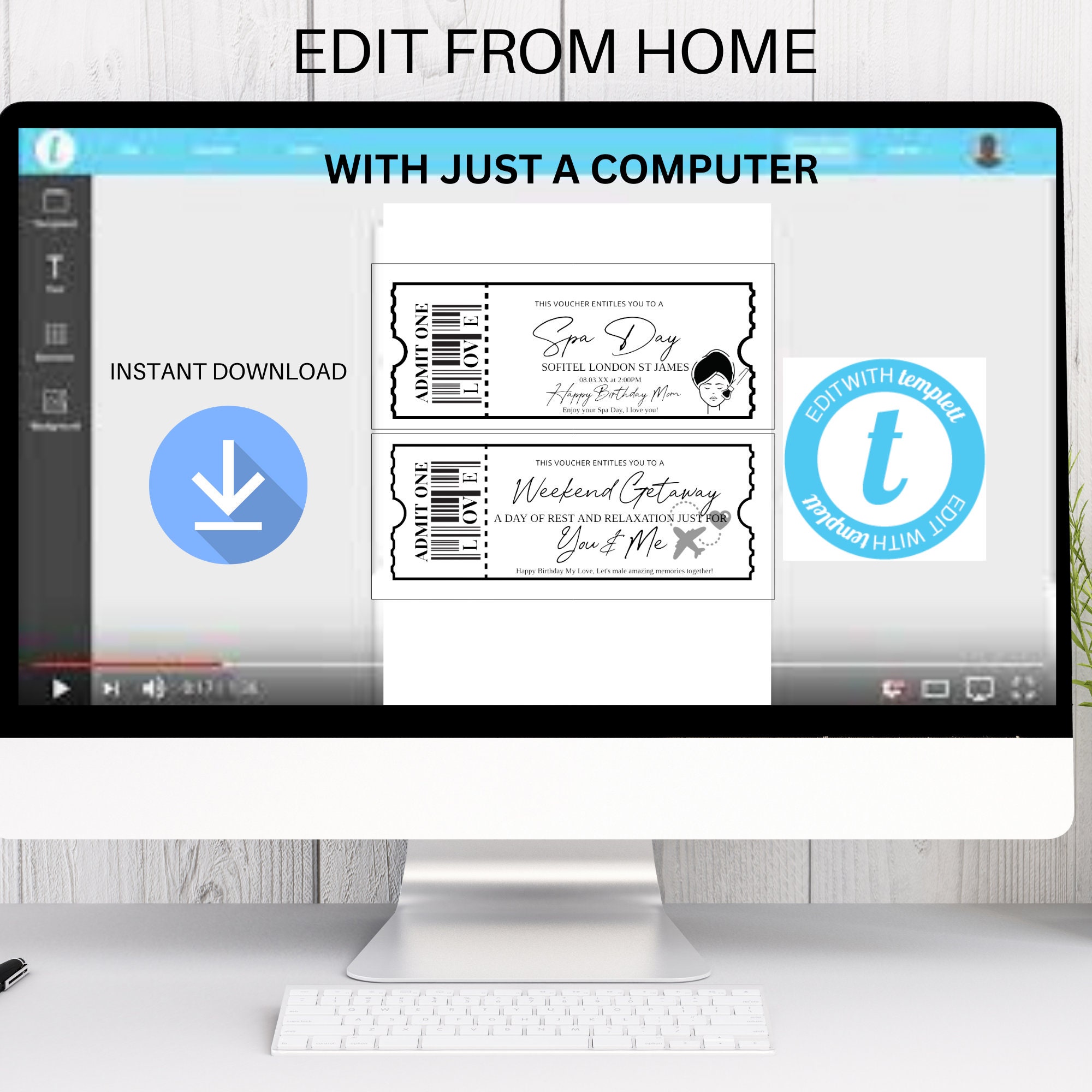 Editable Birthday Voucher Template Bundle, Surprise Birthday Gift ...