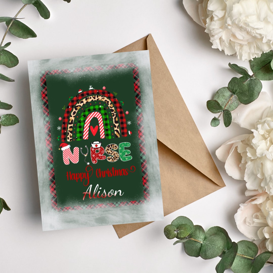 Personalised Nurse Christmas Card, Carers Card, NHS, Appreciation Card ...