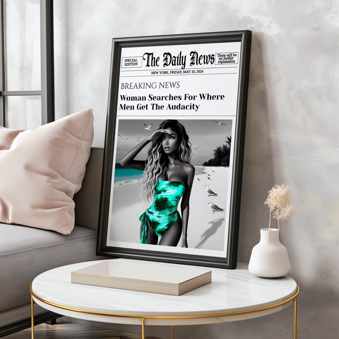 Editable Newspaper Headline Print, Trendy Unique Girly Wall Art, New ...
