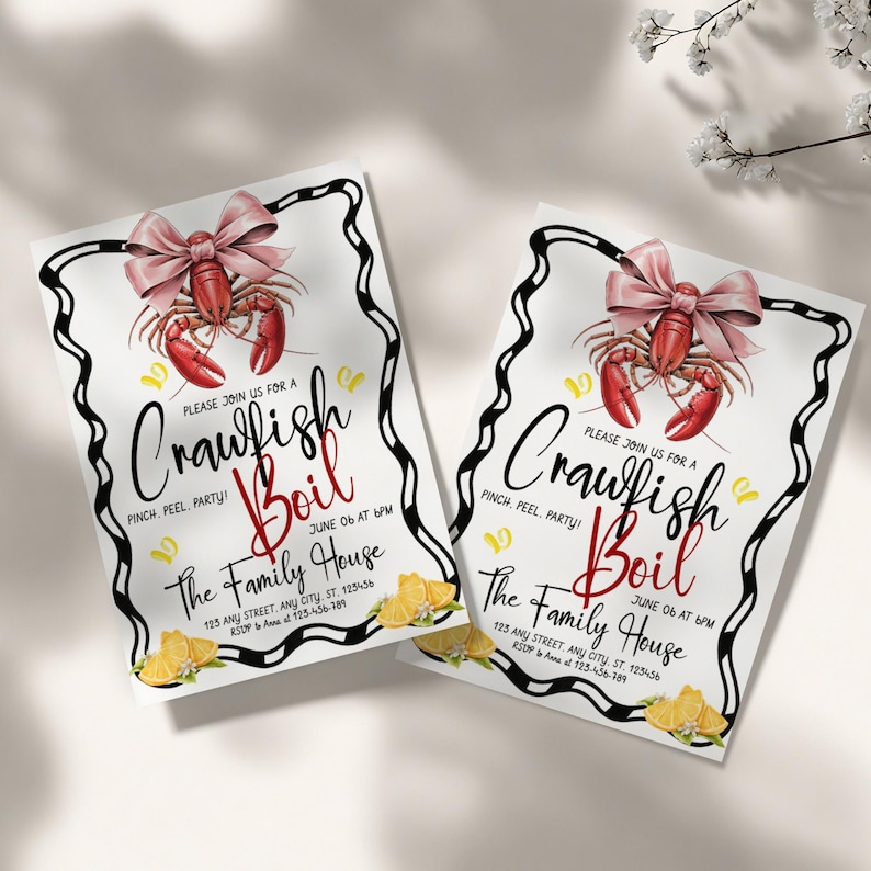 Editable Crawfish Boil Party Invitation, Seafood Boil Invite the Good ...