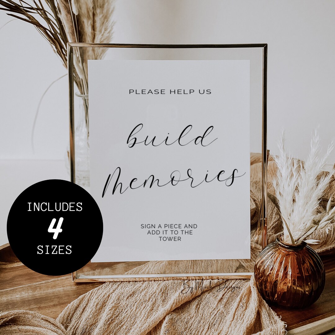Building Blocks Sign Template, Build Memories Sign, Wedding Building ...