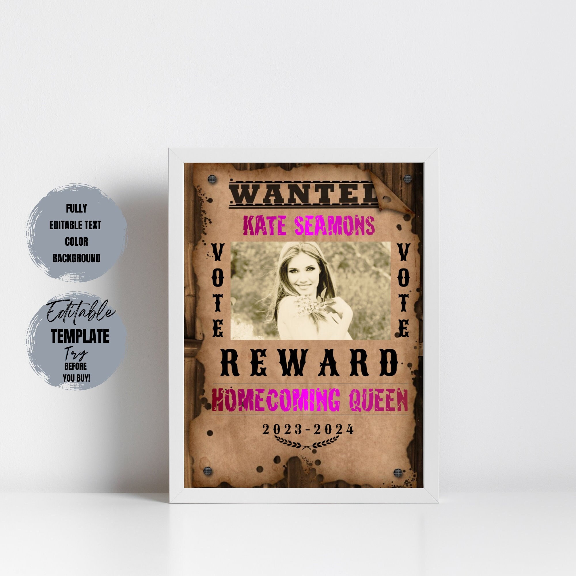Wanted Poster Homecoming Queen, Homecoming Poster, Class Treasurer ...