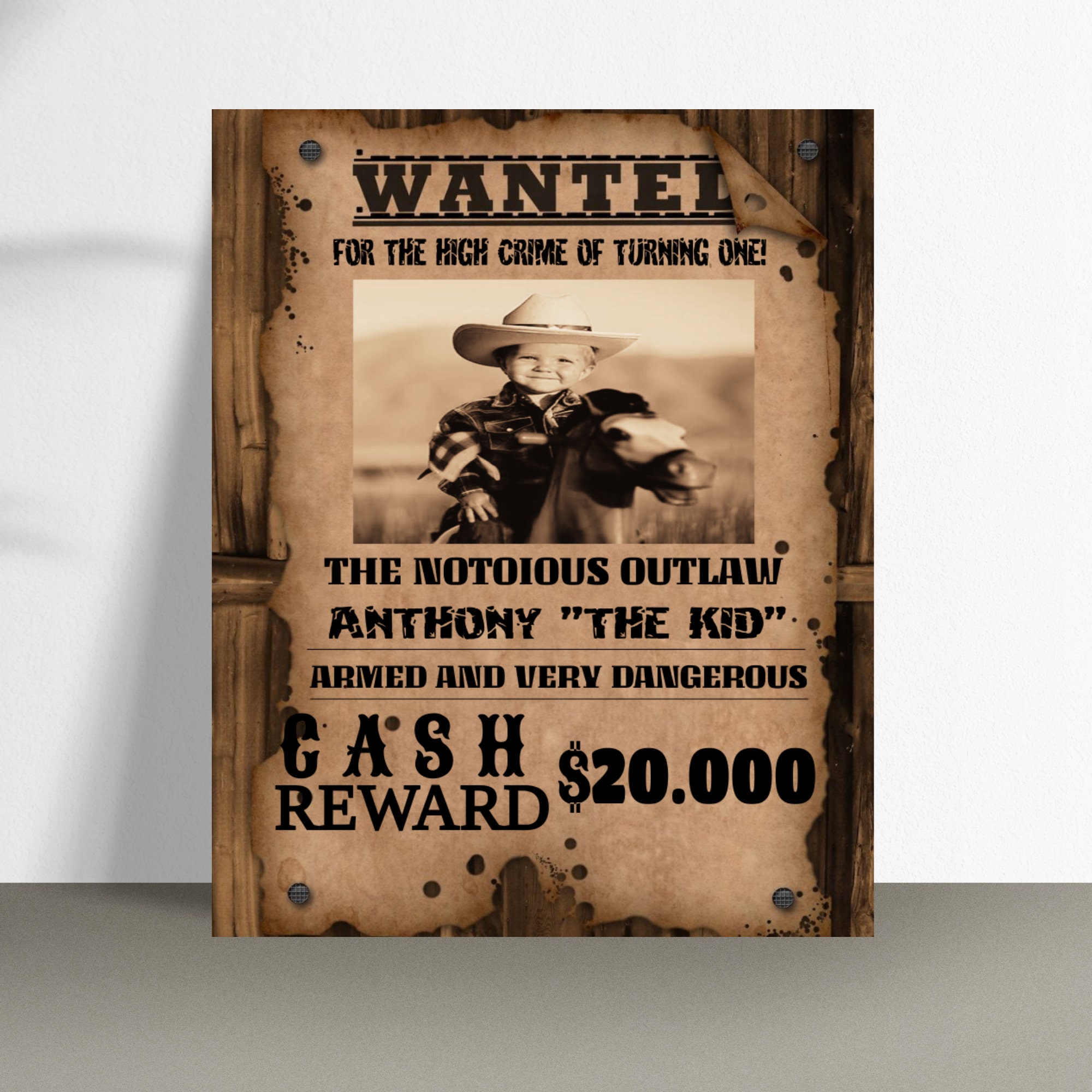 Wanted Birthday Sign, Wanted Birthday Poster, Cowboy Party, Cowboy ...
