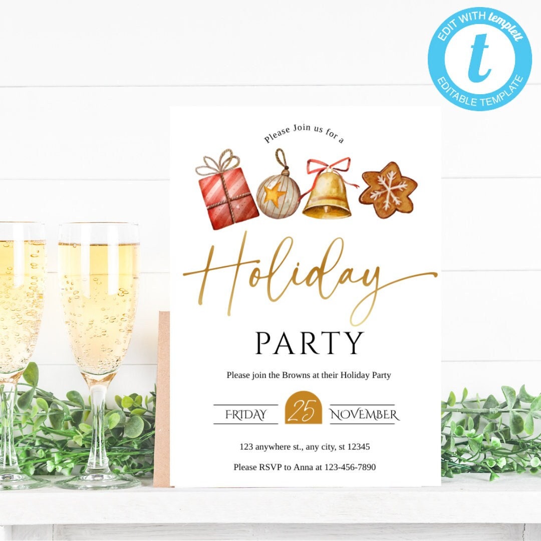 Editable Holiday Party Invitation | Christmas Party | Making Spirits ...