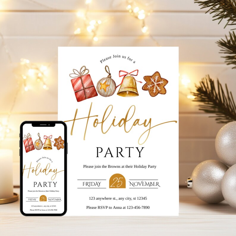 Editable Holiday Party Invitation | Christmas Party | Making Spirits ...
