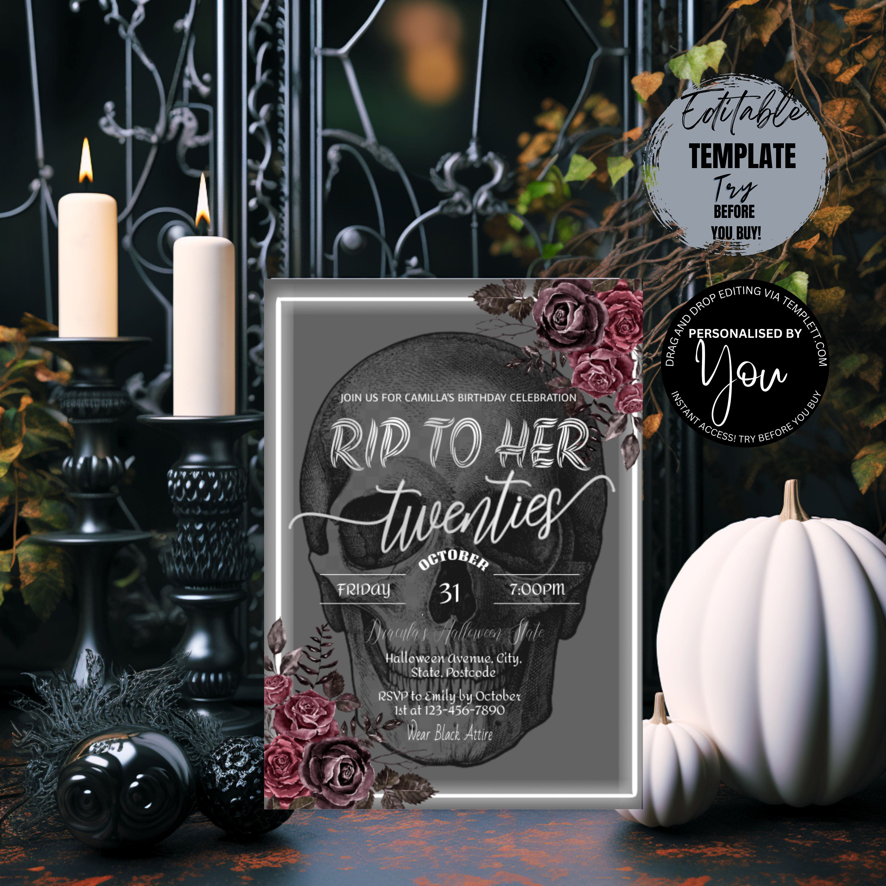 Plantilla de invitación de cumpleaños RIP a los años veinte, RIP a mis ...