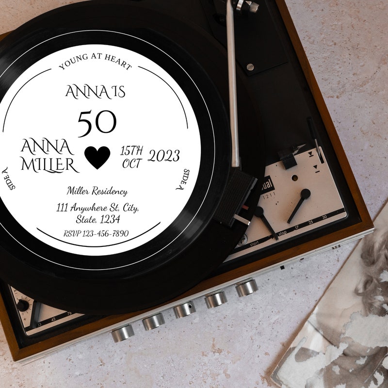 Record Invitation - Etsy