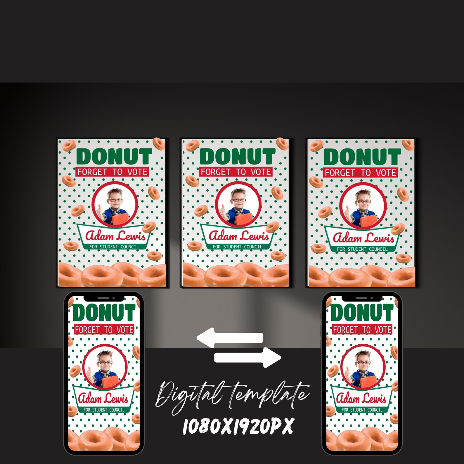 Donut Forget to Vote, Homecoming Queen Poster Sign, Class President ...