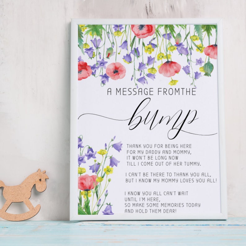 Message From the Bump Sign Message From Baby, Baby Shower, Baby Bump ...