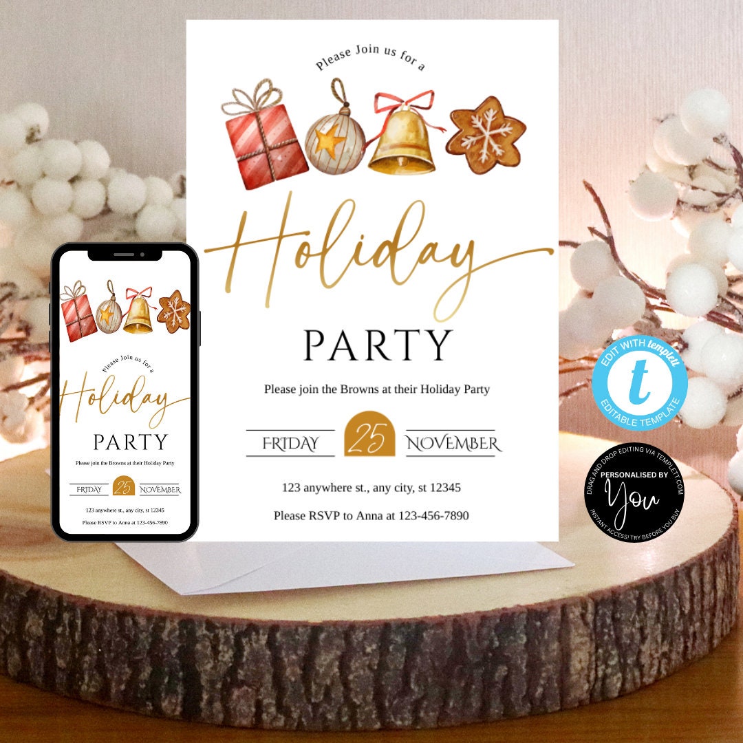 Editable Holiday Party Invitation | Christmas Party | Making Spirits ...