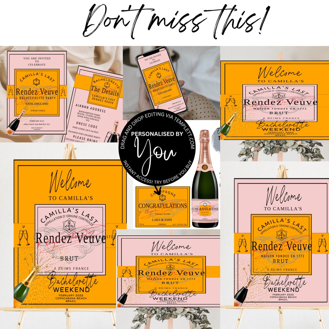 Printable Custom Champagne Label Digital Download Champagne - Etsy