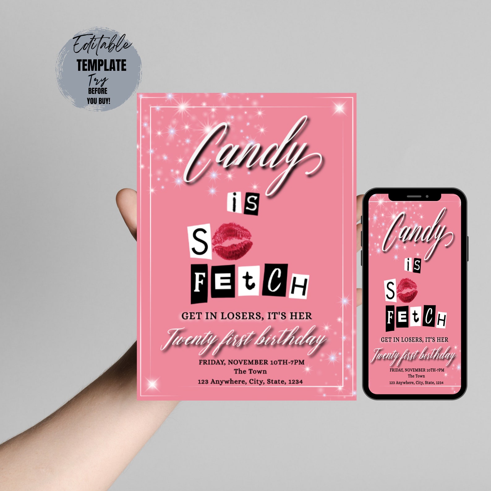 Mean Girls Party Invitation, Mean Girls Birthday Invitation, Editable ...