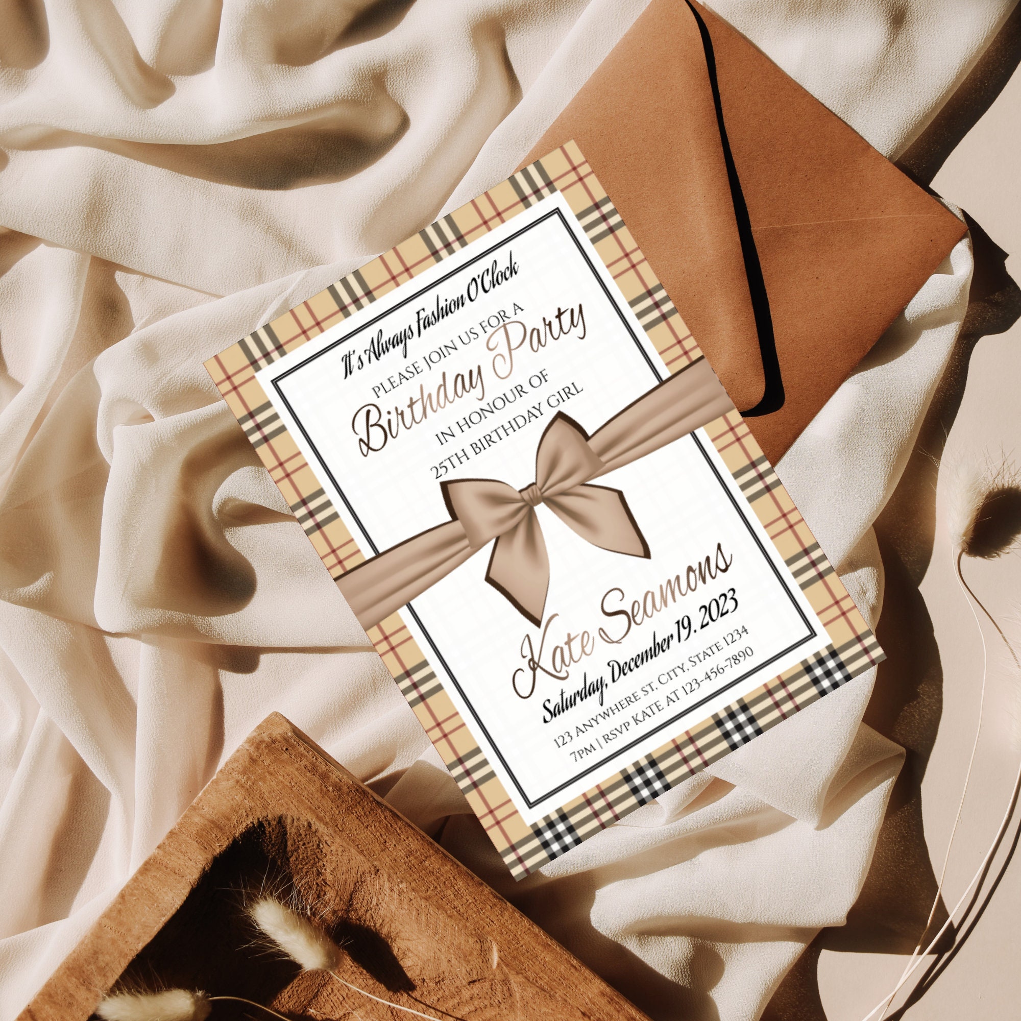Classy & Chic Birthday Party Invitation Template for Her, Designer ...