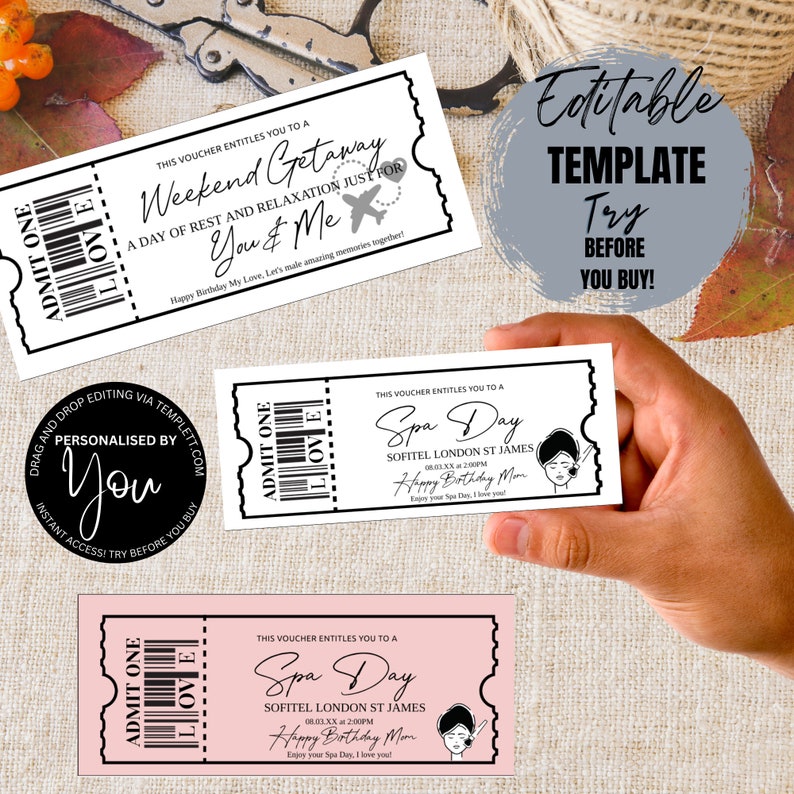 Editable Birthday Voucher Template Bundle, Surprise Birthday Gift ...