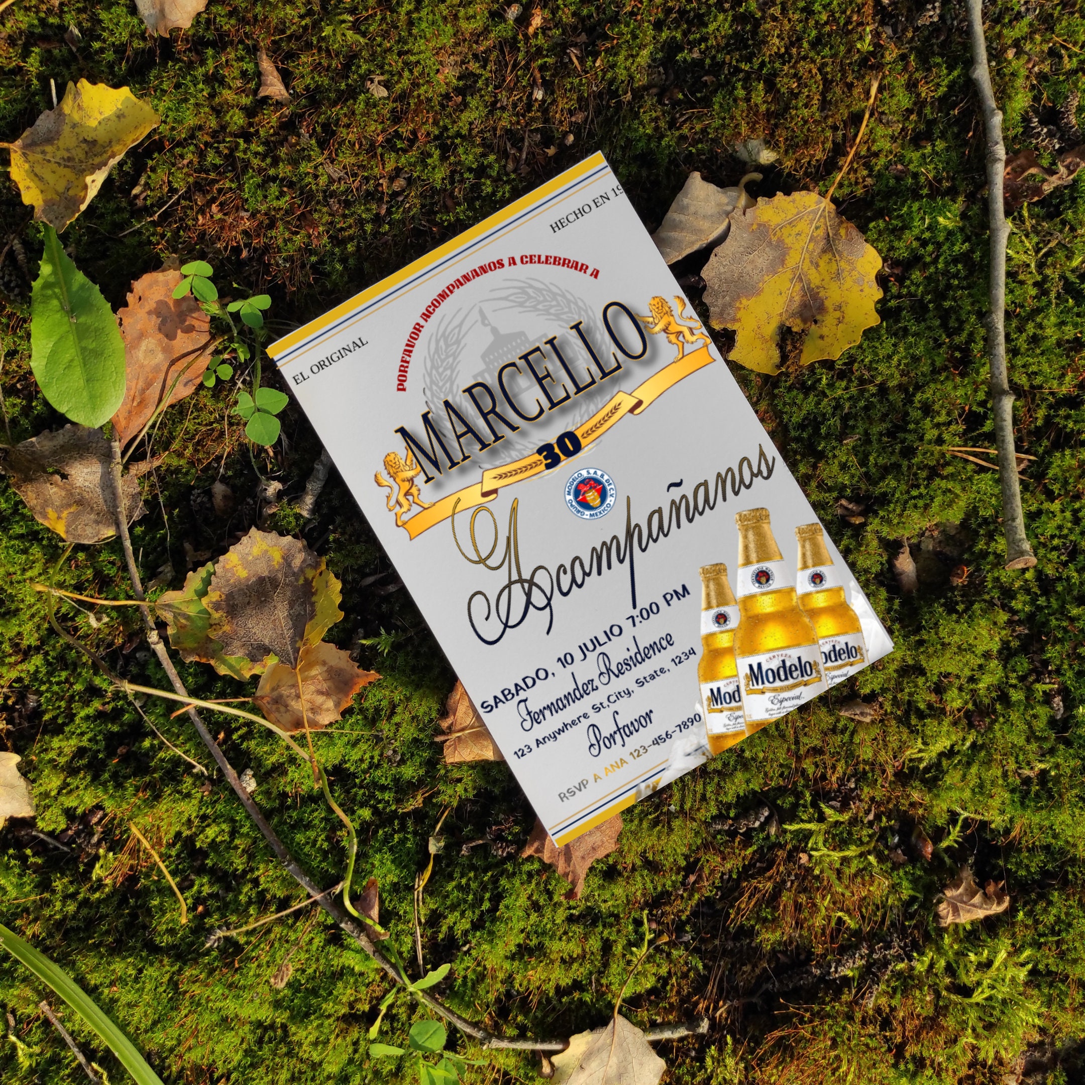 Modelo Beer Invitation Spanish & English, Digital Download, Modelo ...