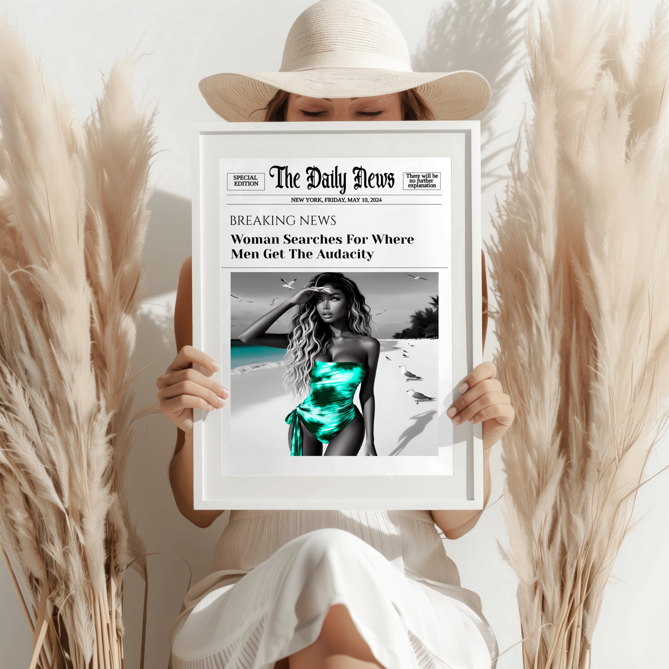 Editable Newspaper Headline Print, Trendy Unique Girly Wall Art, New ...