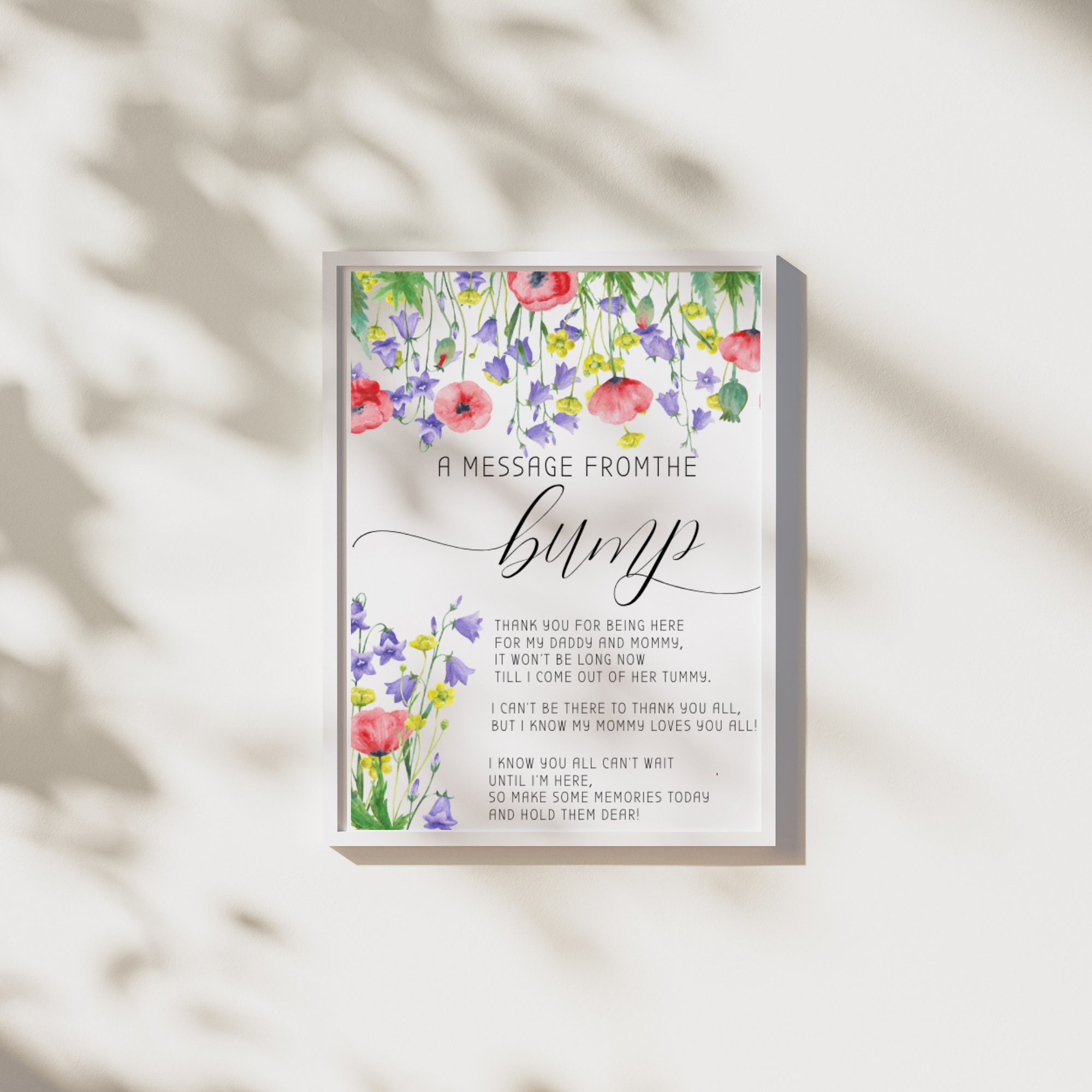 Message From the Bump Sign Message From Baby, Baby Shower, Baby Bump ...