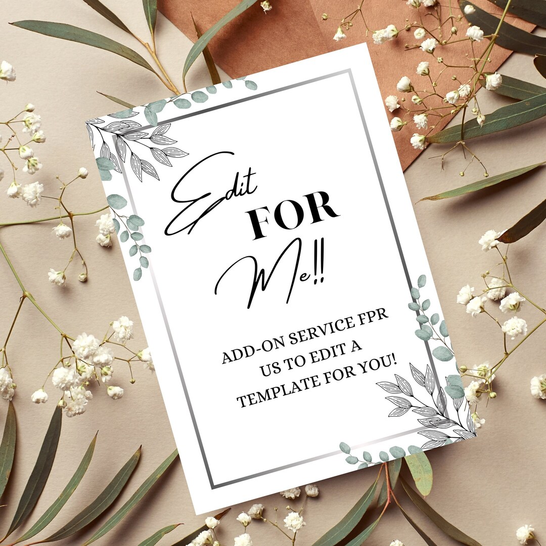 Edit My Template | Edit for Me | Customization Add On - Etsy