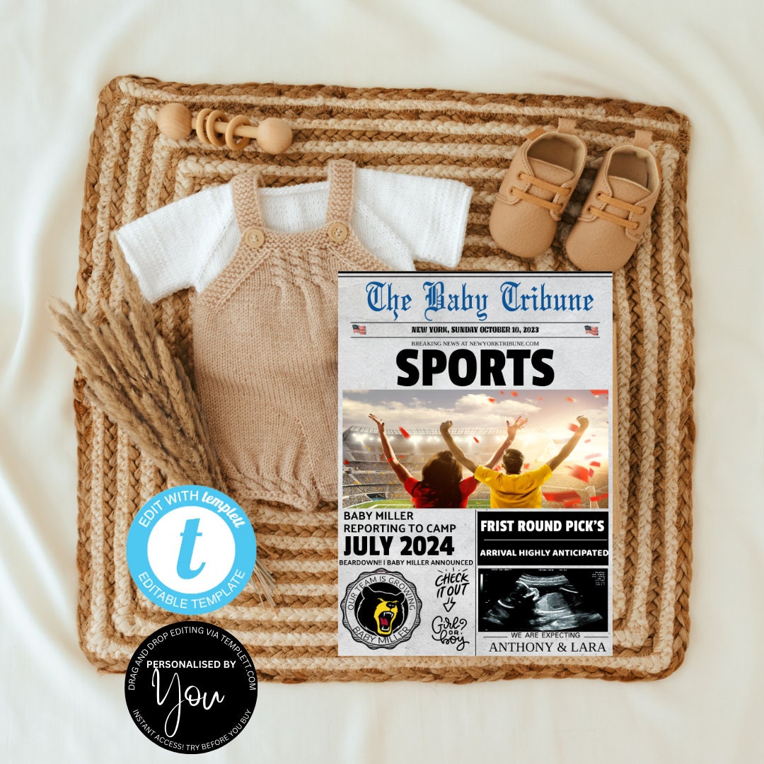 NEWSPAPER Pregnancy Announcement, Birth Announcement, Baby Boy, Sports ...