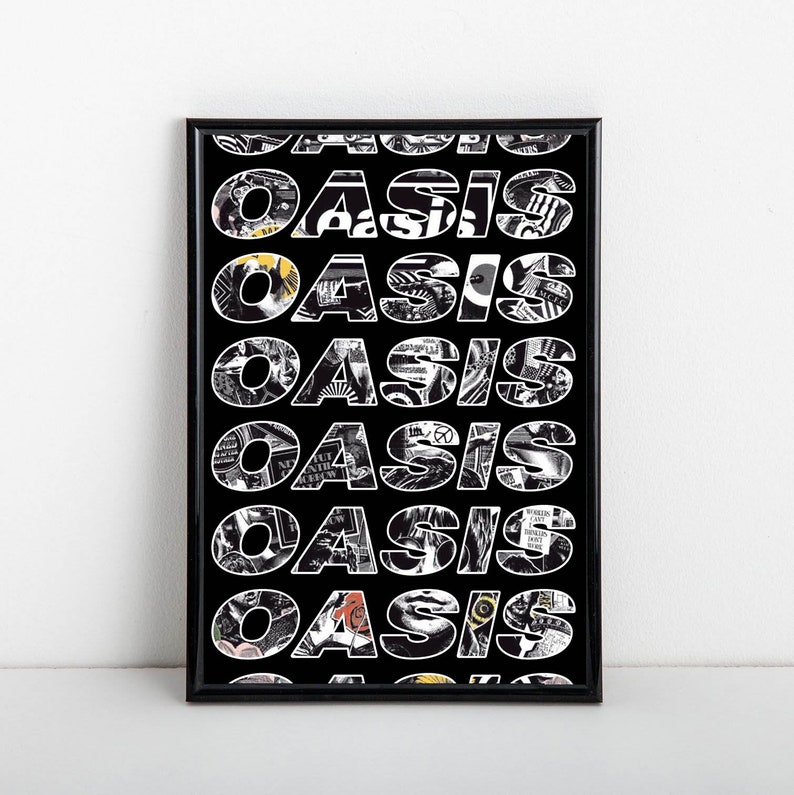 Oasis Repeated Band Poster | Liam Noel Gallagher Print | Photo Print ...