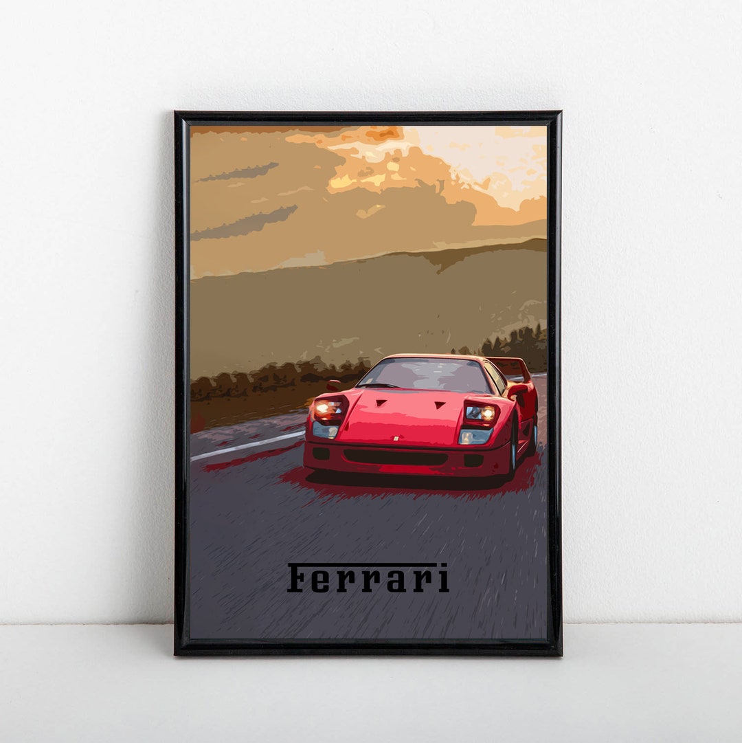 Ferrari F40 Vintage Iconic Unique Print | Motorsport Poster | Wall Art ...