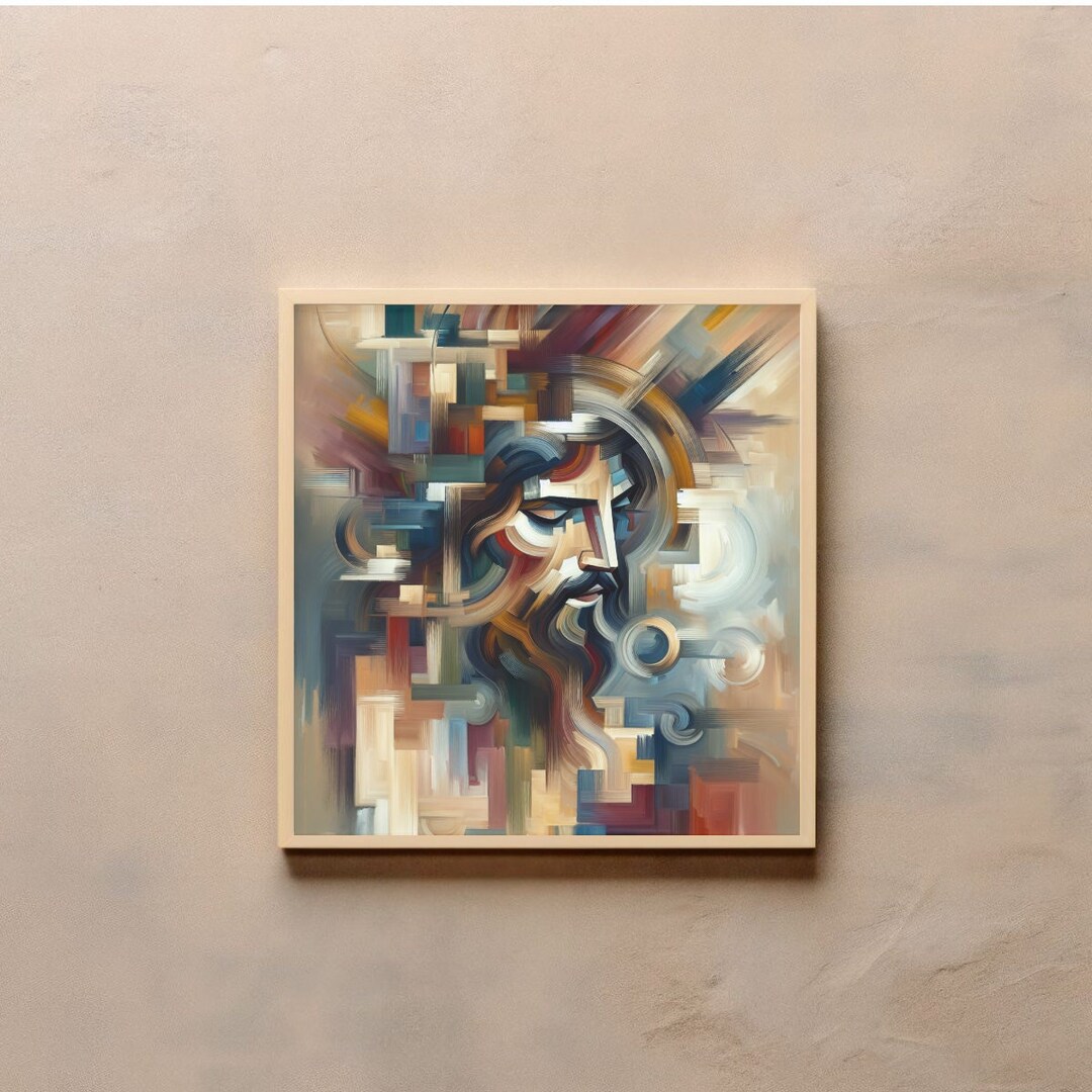 Colorful Jesus Christ Abstract Painting Print, Vibrant Aesthetic ...