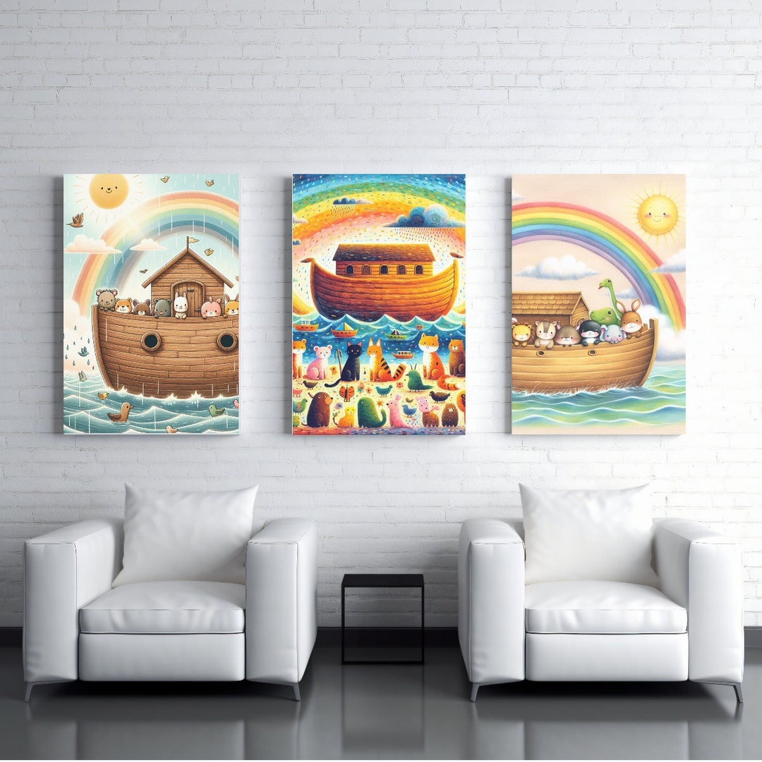 Noahs Ark Nursery, Noahs Ark Clipart, Noahs Ark Print, Baby Noahs Ark ...