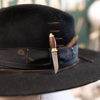 Elegant Pearl Handled Folding Hat Knife - Stylish Fedora/ Cowboy ...
