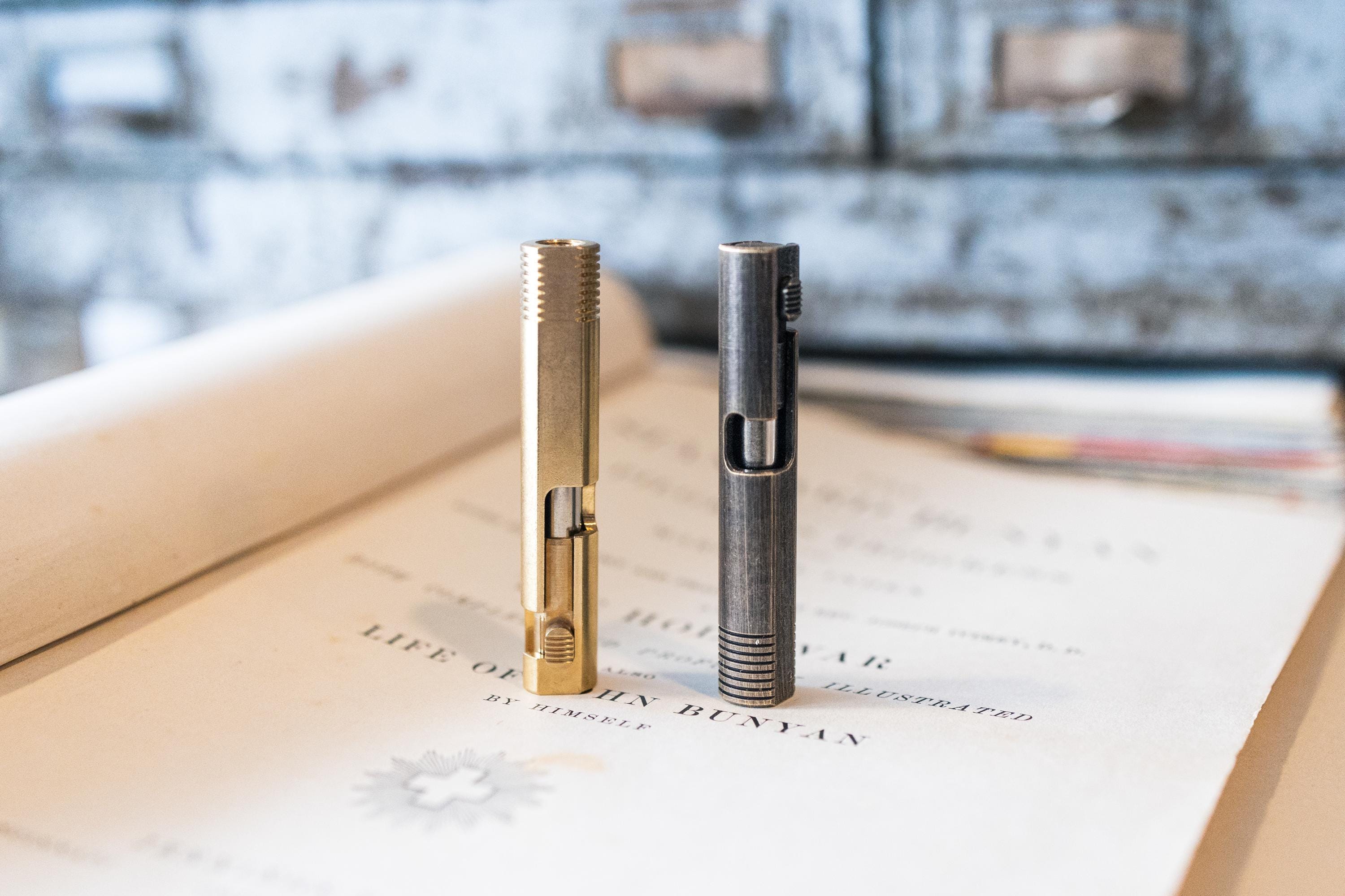 Minimalist Brass Ball Point Pen + Refill - EDC Machined Twist Closure ...