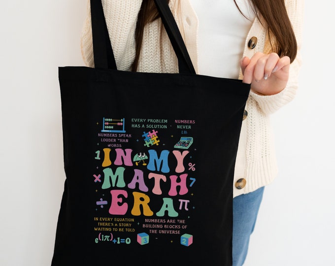 Math Teacher Tote Bag Featuring Mathematical Formulas and Charts ...