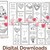 Valentine's Day Coloring Bookmarks for Kids, Set of 12 DIY Printable ...