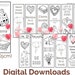 Valentine's Day Coloring Bookmarks for Kids - Etsy