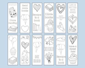 Coloring Printable Valentine's Day Cards Classroom - Etsy