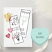 Valentine's Day Coloring Bookmarks for Kids, Set of 12 DIY Printable ...