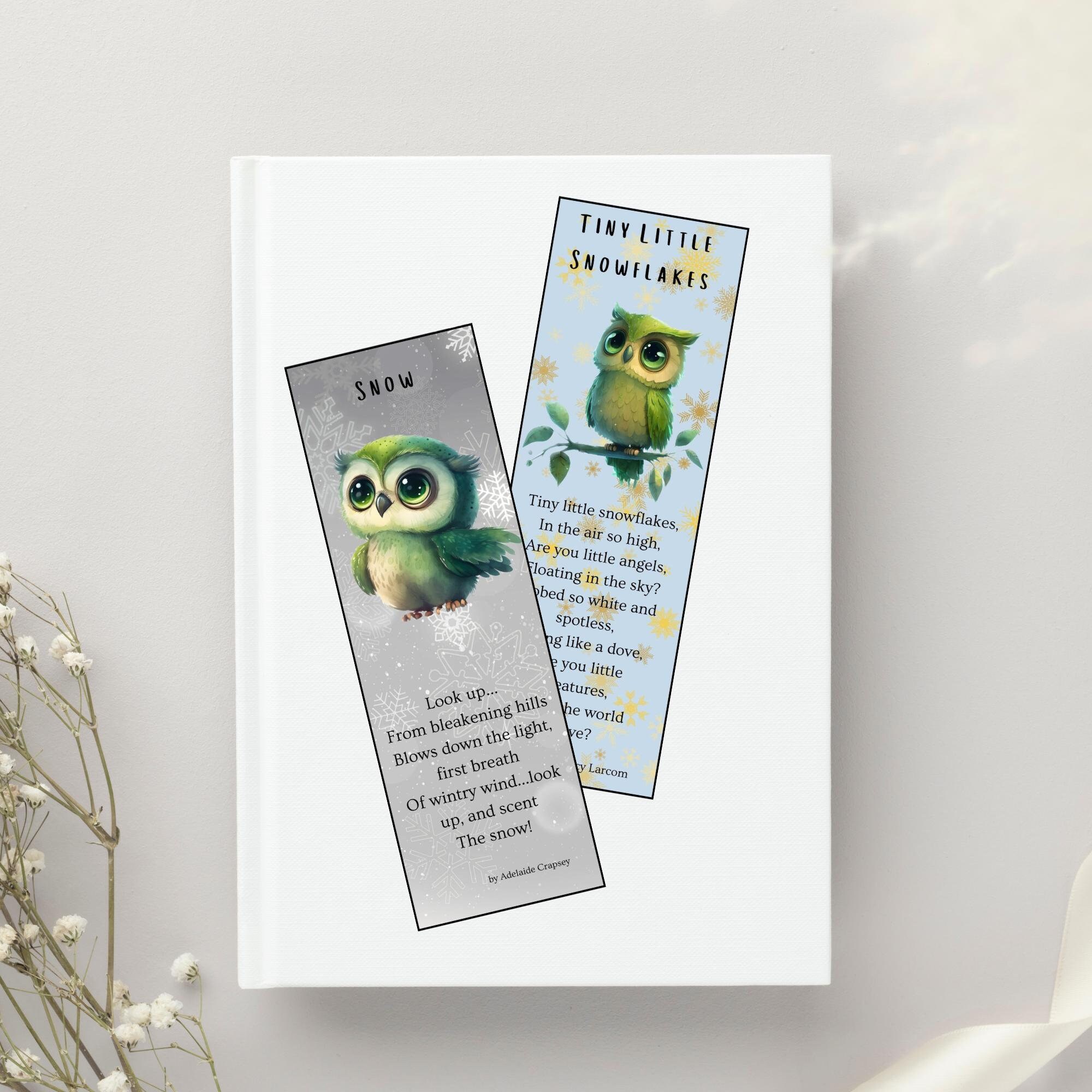 Adorable Owl Bookmarks Showing Cartoon Owls With a Hot - Etsy