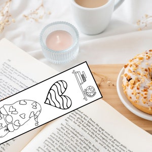 Valentine's Day Coloring Bookmarks for Kids, Set of 12 DIY Printable ...