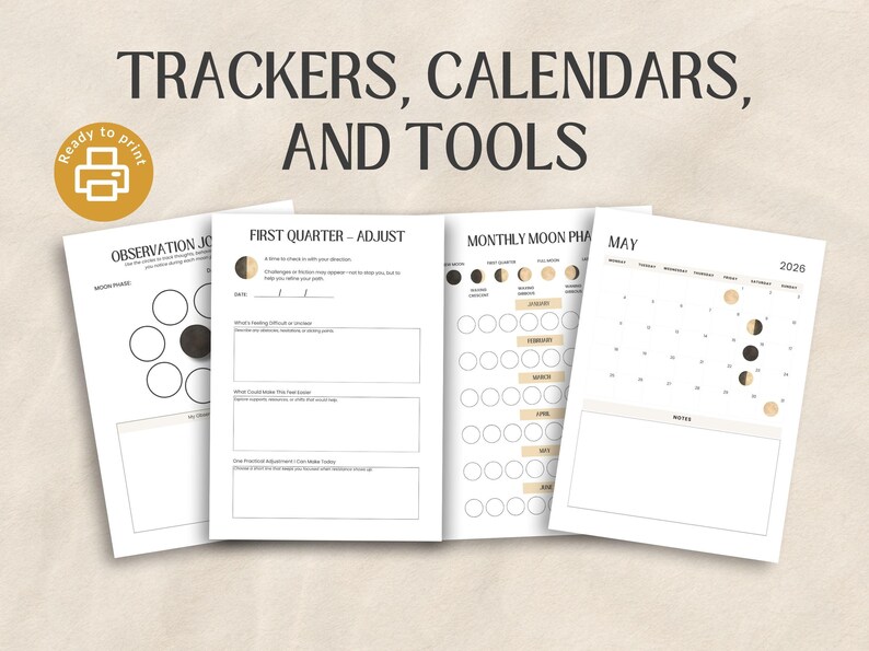 2026 Moon Manifestation Journal PDF | Lunar Planner for Intention ...