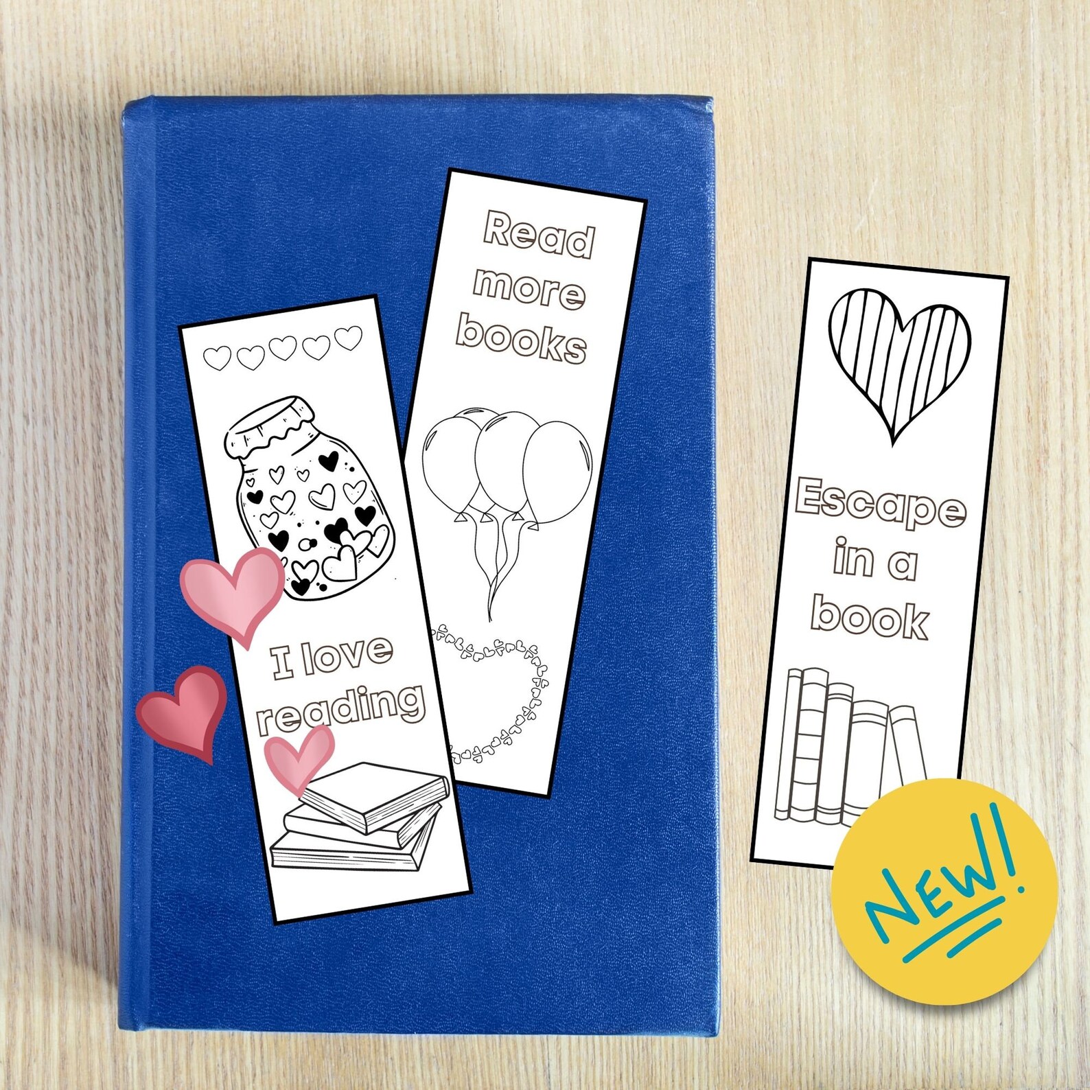 Valentine's Day Coloring Bookmarks for Kids, Set of 12 DIY Printable ...