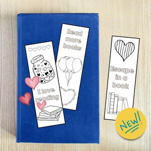 Valentine's Day Coloring Bookmarks for Kids, Set of 12 DIY Printable ...