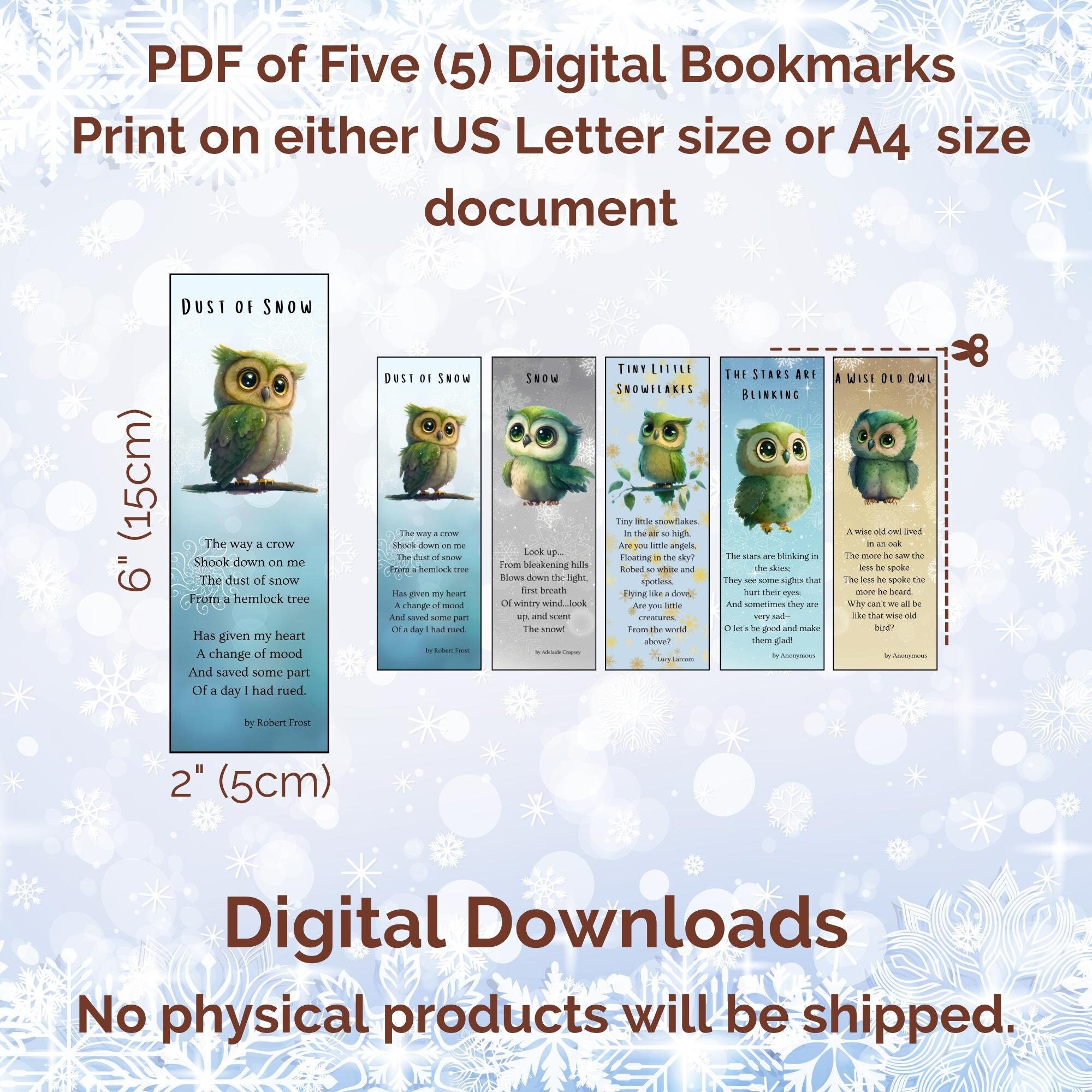 Adorable Owl Bookmarks Showing Cartoon Owls With a Hot - Etsy