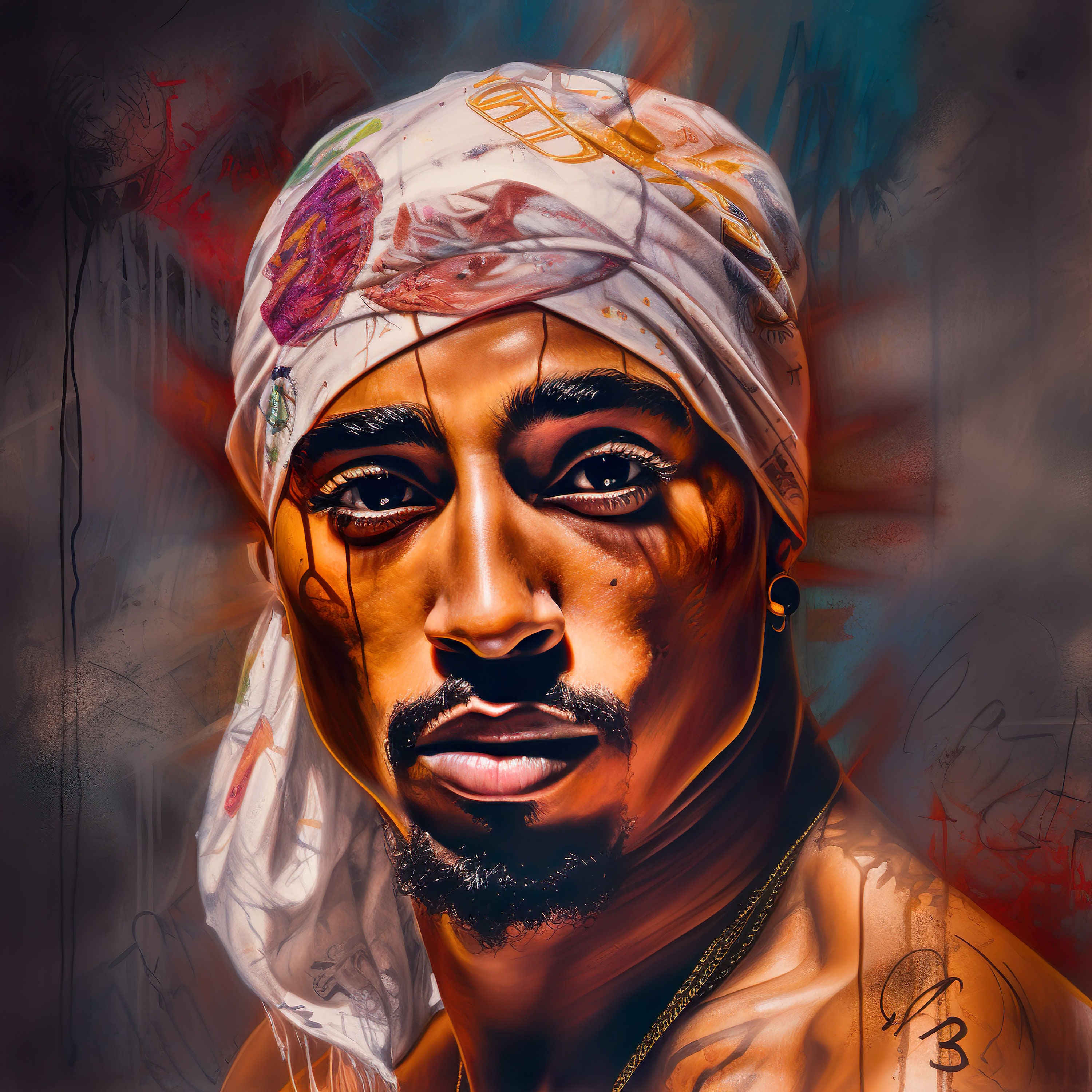 Tupac Shakur Mural Painting - Etsy